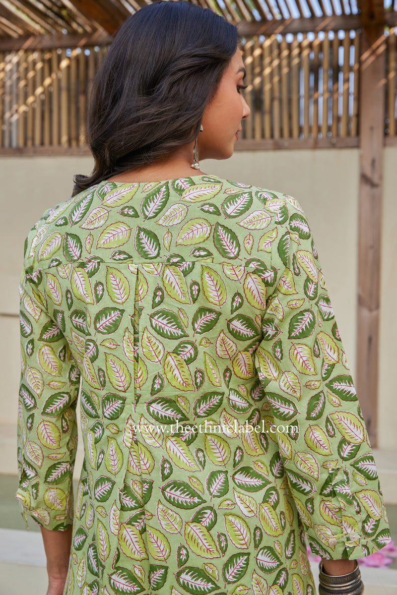 "Patti" Block Printed Buttoned Cotton kurta – The Ethnic Label